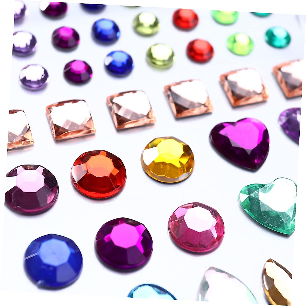 SEWACC Self Adhesive Acrylic Crystal Rhinestone Jewel Stickers Sheets Assorted Colors and Shapes for Crafts DIY Projects Nail Multicolor Type 2