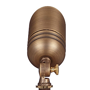 VOLT Fat Boy 12V Brass Outdoor Spotlight (Bronze) with 5W 2700K Warm White 400 Lumen MR16 LED Bulb for Low Voltage Landscape Lighting