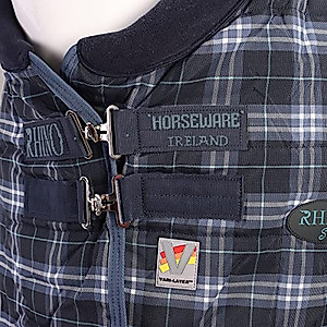 Horseware Ireland Rhino Vari-Layer Stable Blanket (250g Medium), Size: 78, Color: Navy Check (Indigo Trim)