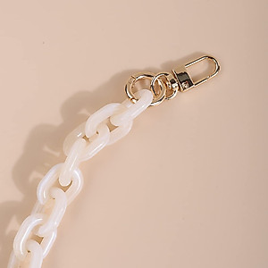 Chargances Resin Handbag Chain Strap 60cm Length Purse Chain Cross-Body Bag Chain Strap with Mental Clasp for Women Girls