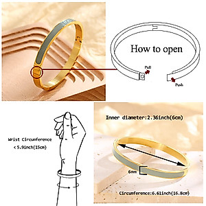 Godyce Love Friendship Bracelet Bangle Colorful Orange Enamel Bangles Bracelets for Women Teen Girls Party Fashion Bangles Stainless Steel Jewelry Birthday with Gifts Box (6mmWhite, Stainless Steel)