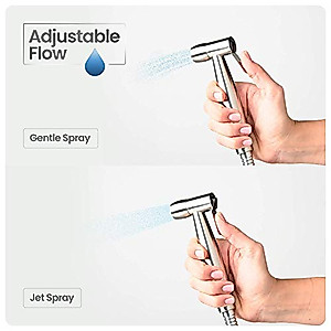 Easy-Install Cloth Diaper Sprayer for Toilets – Luxury Handheld Bidet Attachment – Multi-Use Toilet Faucet with Simple Pressure Control (Curved Sprayhead)