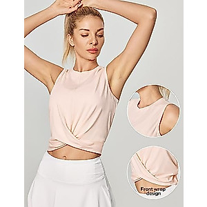 Ewedoos Womens Workout Tops Fitted Workout Crop Tops for Women Athletic Tank Tops Workout Shirts for Women Running Yoga Pink