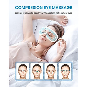 RENPHO FSA HSA Eligible Eyeris1 Eye Massager, Migraine Massager with Heat & Remote Wand, Compression, Silent Mode, Bluetooth, Heated Eye Mask for Eye Strain Relief, Birthday Gifts for Her Him