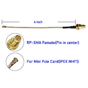 Tenmory U.FL to RP-SMA Female Cable Mini PCI UFL to SMA Ipex Connector Pigtail WiFi Antenna Extension Cable (4 inch 2 Pcs)