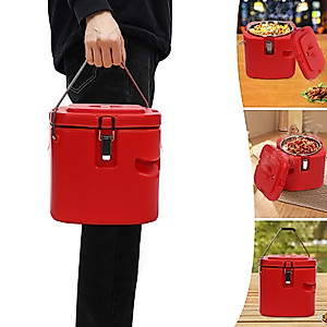 Giciashop Insulated Soup Container, 2.5 Gallon Food Warmers Food Hot Box with Thick Lid and Buckles, Commercial Soup Container for Hot or Cold Food Storage