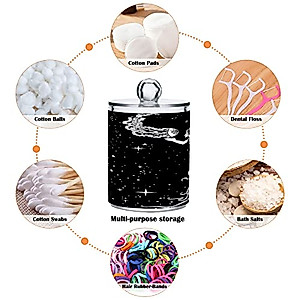 Blueangle 2 Pack Mermaid Octopus Qtip Holder Dispenser for Cotton Ball, Cotton Swab - Plastic Apothecary Jar Set for Bathroom Canister Storage Organization（1151）