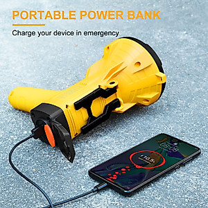 YIERBLUE Rechargeable Spotlight Flashlight 900000 High Lumen, IP66 Waterproof Spot Lights Outdoor Handheld, 20 Hours Long Lasting LED Large Flashlight with Foldable Stand and Detachable Red Filter