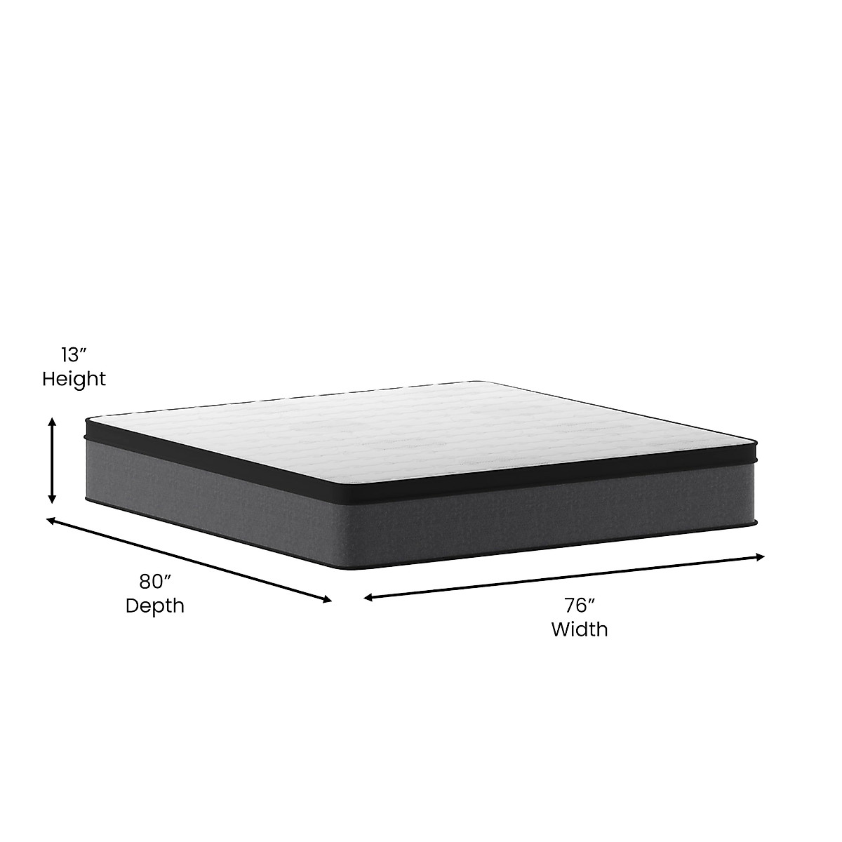 EMMA + OLIVER Astor Euro Top Hybrid Mattress - King Size - Individual Pocket Springs - Certi-PUR US Certified Foam - Pressure Relieving - Mattress in a Box