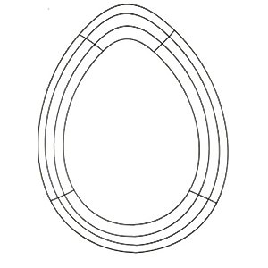 TDST Bundle of 4 Floral Garden Egg Shaped (2) & Bunny Shaped (2) Wired Metal Wreath Frame with Ties for Crafts Form for Spring for Front Door Bonus Scented Aziza, Black