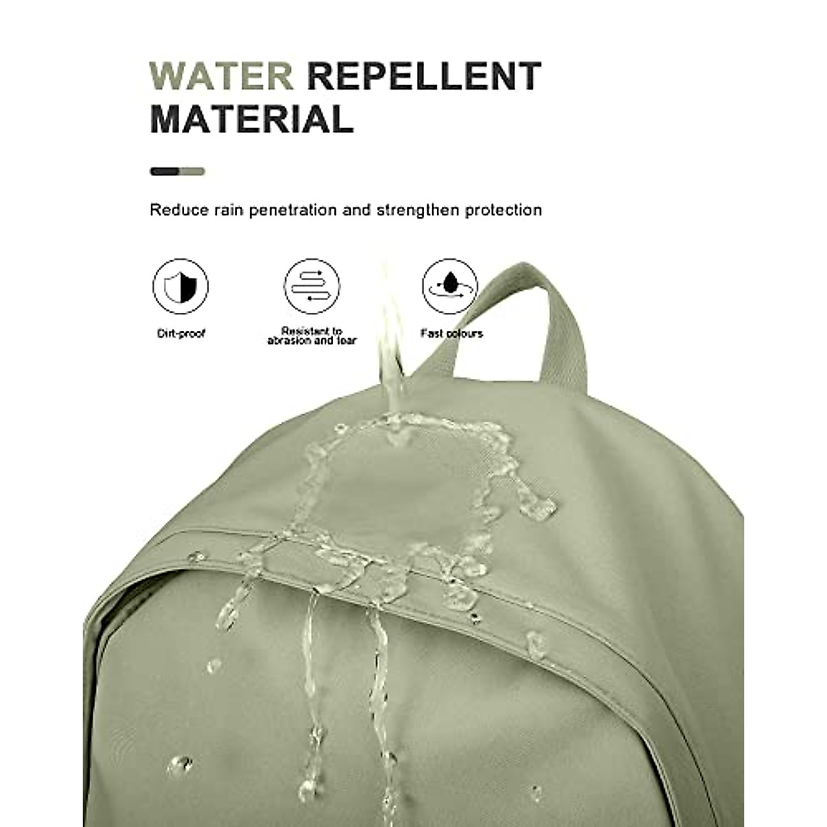 VGOCO School Backpack for Women Men,Middle High School Bookbag for Teens Girls Boys Small Travel Backpack Waterproof College Lightweight Cute Backpacks Casual Daypack Fits 15.6 Inch Laptop GREEN