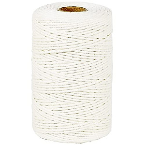 PerkHomy Cotton Butchers Twine String 500 Feet 2mm Twine for Cooking Food Safe Crafts Bakers Kitchen Butcher Meat Turkey Sausage Roasting Gift Wrapping Gardening Crocheting Knitting