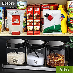 276 Pcs Clear Pantry Labels Set with 125pcs Blank Labels, DIY Food Label Sticker, Water Resistant & Oil Resistant, Pantry Labels for Food Containers, Jars for Flour, Sugar, Oat(Size:401pcs)