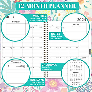 2024 Planner - Planner 2024, Jan. 2024 - Dec. 2024, 2024 Planner Weekly and Monthly with Tabs, 8" x 10", Thick Paper, Twin-Wire Binding, Check Boxes, Perfect Daily Organizer