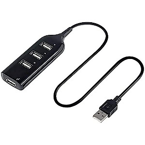 FDBV USB 2.0 Hi-Speed 4-Port Splitter Hub for PC Notebook High Speed Computer (Black)