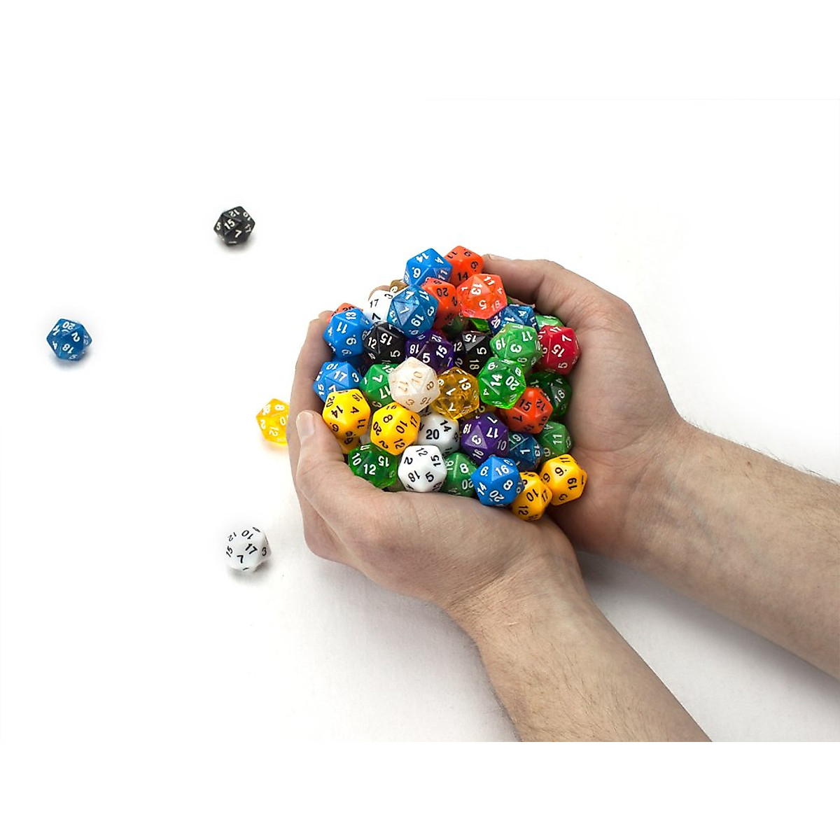 Wiz Dice Bulk Random Polyhedral Dice (D20-100 Pack) - Polyhedral Role Playing Dice in Unique Colors - DND Accessories for TTRPG Dice Games - Ideal Roleplaying Game Dice