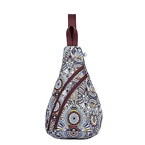Sakroots On The Go Sling Backpack in Eco Twill, Adjustable Sling Strap, Cabernet Wanderlust