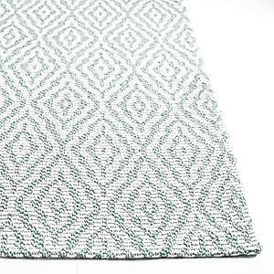 MARTHA STEWART Collection by SAFAVIEH 4' x 6' Green/Ivory MSR484Y Contemporary Geometric Cotton Area Rug