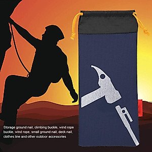 Tent Hammer Bag Outdoor Tent Accessories Storage Bag Pack Tent Pegs Nails Hammer Tool Pouch (Blue)