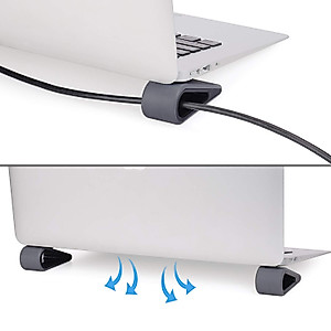 MOSISO 4 Pack Laptop Stands, Portable Lightweight Non-Slip Silicone Desk Riser Durable Flatform Kickstand Holder Compact Hollow Design Elevation for All Notebook, Keyboard, Tablet, Gray