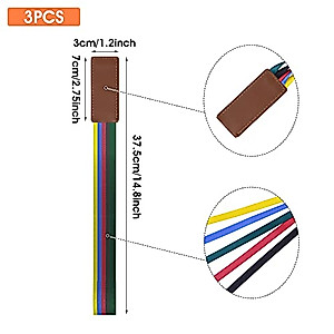 Prasacco 3 Pcs Bible Ribbon Bookmarks, Bible Verse Bookmarks Leather Bookmarks Bible Book Markers for Books Bible Accessories