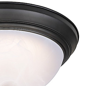 Westinghouse Lighting 6400600 11-Inch LED Indoor Flush Mount Ceiling Fixture, Oil Rubbed Bronze Finish with White Alabaster Glass