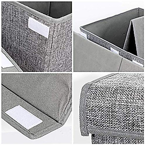 popoly Large Toy Box Chest with Lid, Collapsible Sturdy Toy Storage Organizer Boxes Bins Baskets for Kids, Boys, Girls, Nursery, Playroom, 25"x13" x16" (Linen Gray)