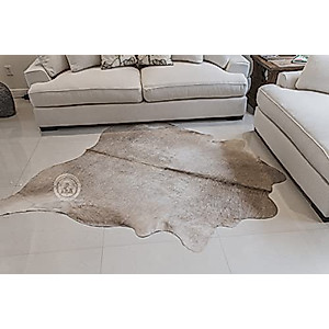 Genuine Taupe Cowhide Rug 6 x 7-8 ft. 180 x 240 cm