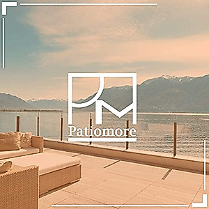 Patiomore Outdoor Lounge Chair, Patio Wicker Adjustable Backrest Double Chaise Lounge with Thick Blue Cushion for Beach Pool Yard, 2 Pack