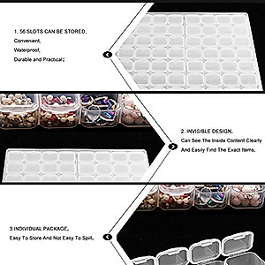 Nail Art Tool Jewelry Storage Box, 56 Grids Plastic Nail Art Storage Box Organizer Container with Removable Dividers Case for DIY Art Craft