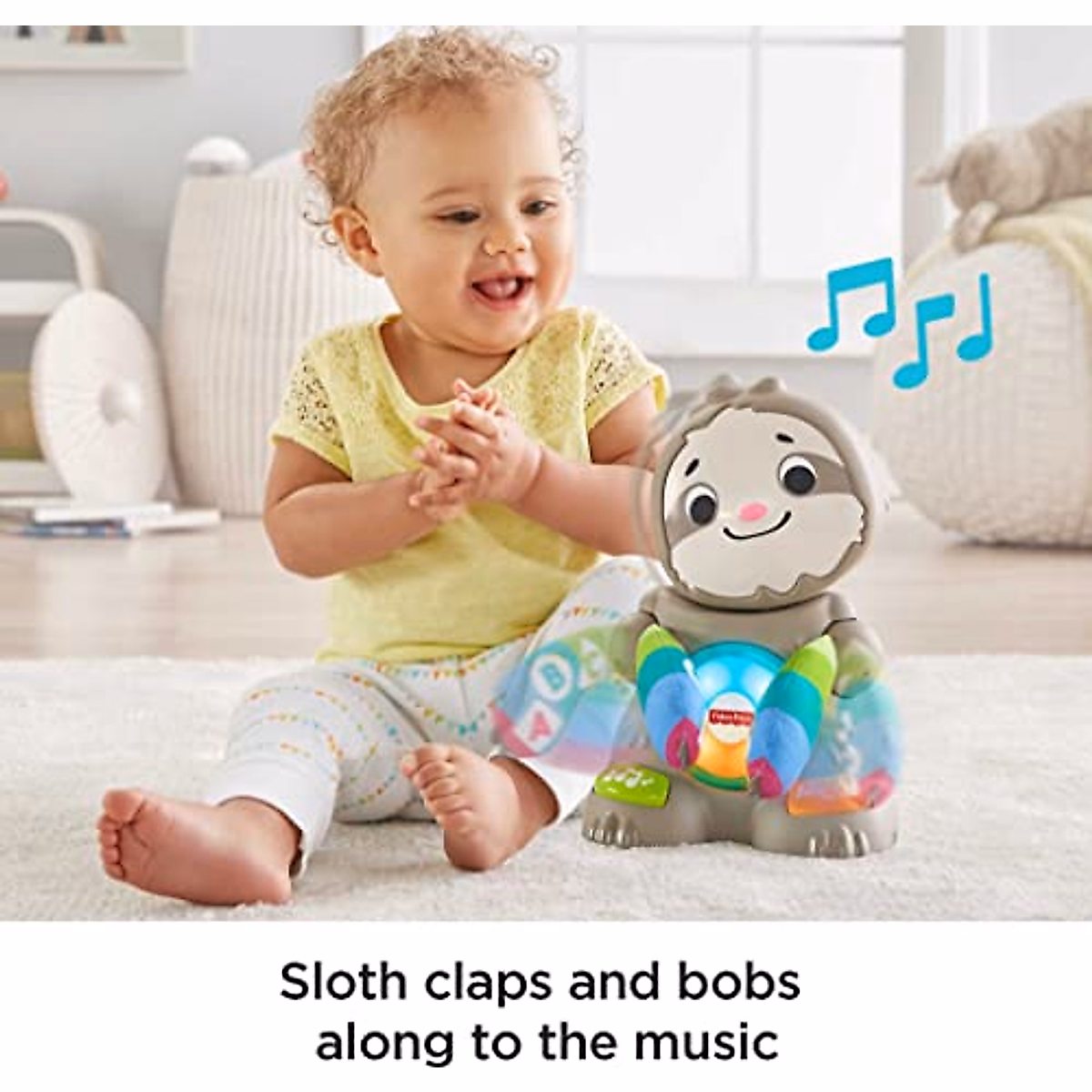 Fisher-Price Linkimals Learning Toy Smooth Moves Sloth With Interactive Music And Lights For Infants And Toddlers