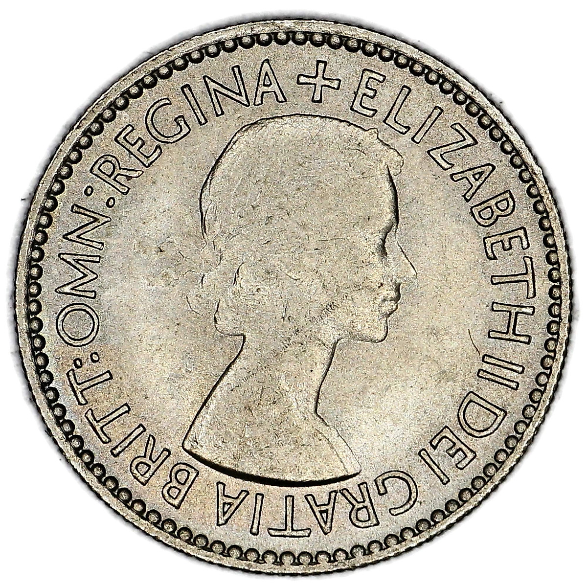 1953 UK Elizabeth II United Kingdom KM# 889 With BRITT:OMN Sixpence Very Good