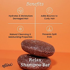 Naturel Relax Moisturizing Shampoo and Conditioner Set with Argan Oil and Colloidal Oatmeal for Curly, Wavy, Dry, or Frizzy Hair - Vegan, Made in USA