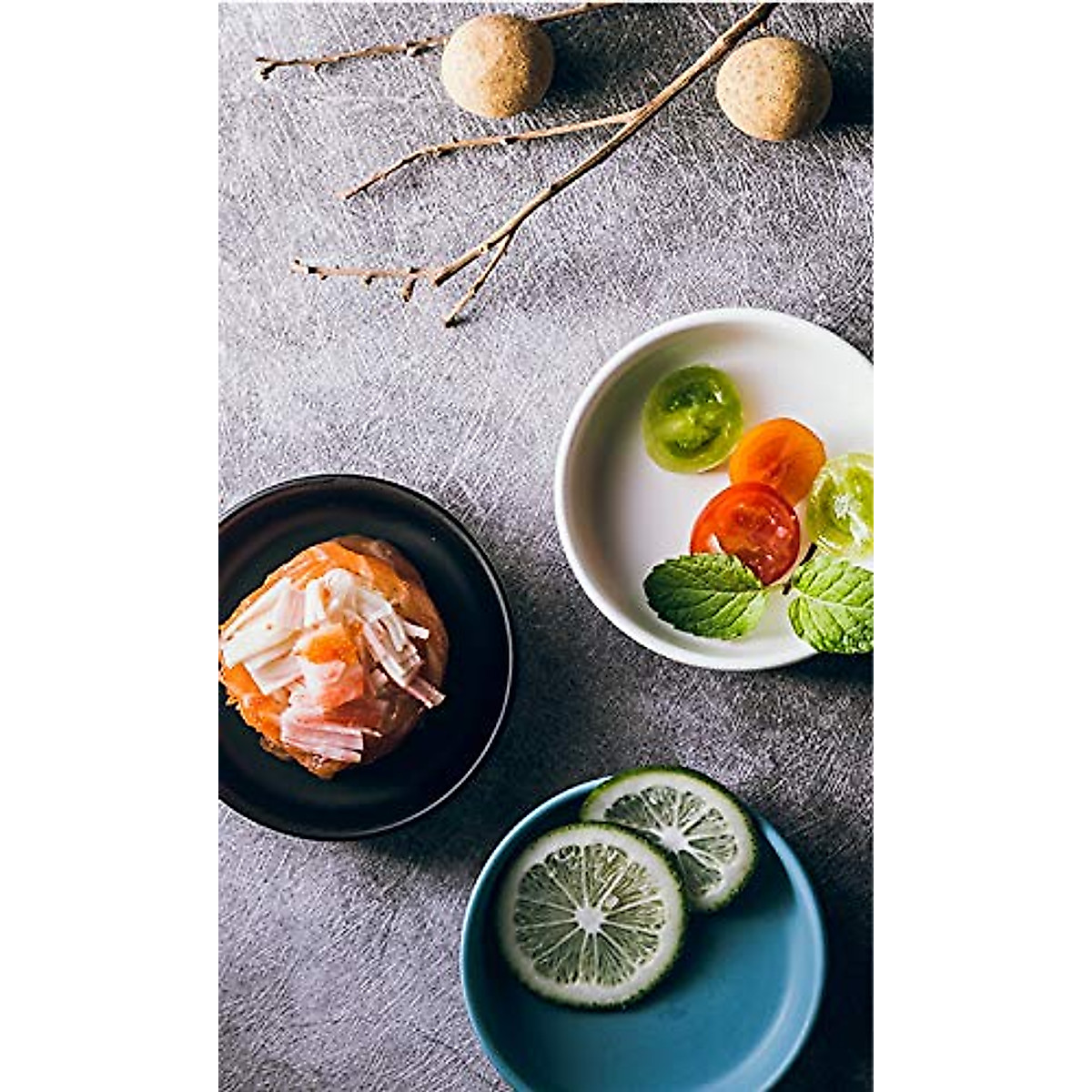 Colias Wing 3.5 Inch Simple Style Single Color Pattern Stylish Design Multipurpose Porcelain Side Dish Bowl Seasoning Dishes Soy Dipping Sauce Dishes-Set of 6