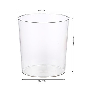 CHICIRIS Clear Trash Can, Small Waste Basket Round Plastic Garbage Bin for Kitchen Bathroom Bedroom Office Dorm, Transparent (M 25cm / 9.8in)