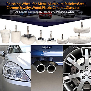 Tworider 8 pcs Buffing Wheel for Drill,Buffing Pad Polishing Wheel Kits,Wheel Shaped Polishing Tool for Metal Aluminum,Stainless Steel,Chrome,Jewelry,Wood,Plastic,Ceramic,Glass,etc