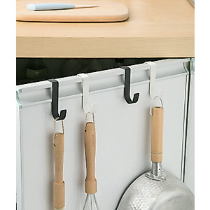 eywlwaar Over The Cabinet Door Single Hooks 5 Pack (Black)