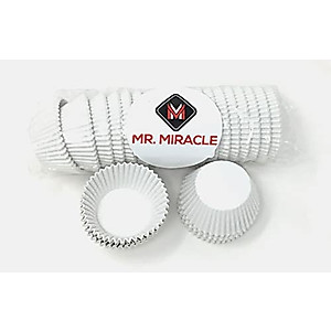 Mr. Miracle Standard Size White Baking Cup for Cupcakes and Cup Liners. Pack of 500