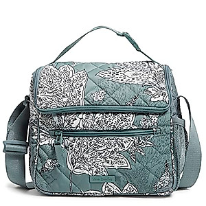 Vera Bradley Women's Performance Twill Crossbody Lunch Tote, Tiger Lily Blue Oar, One Size