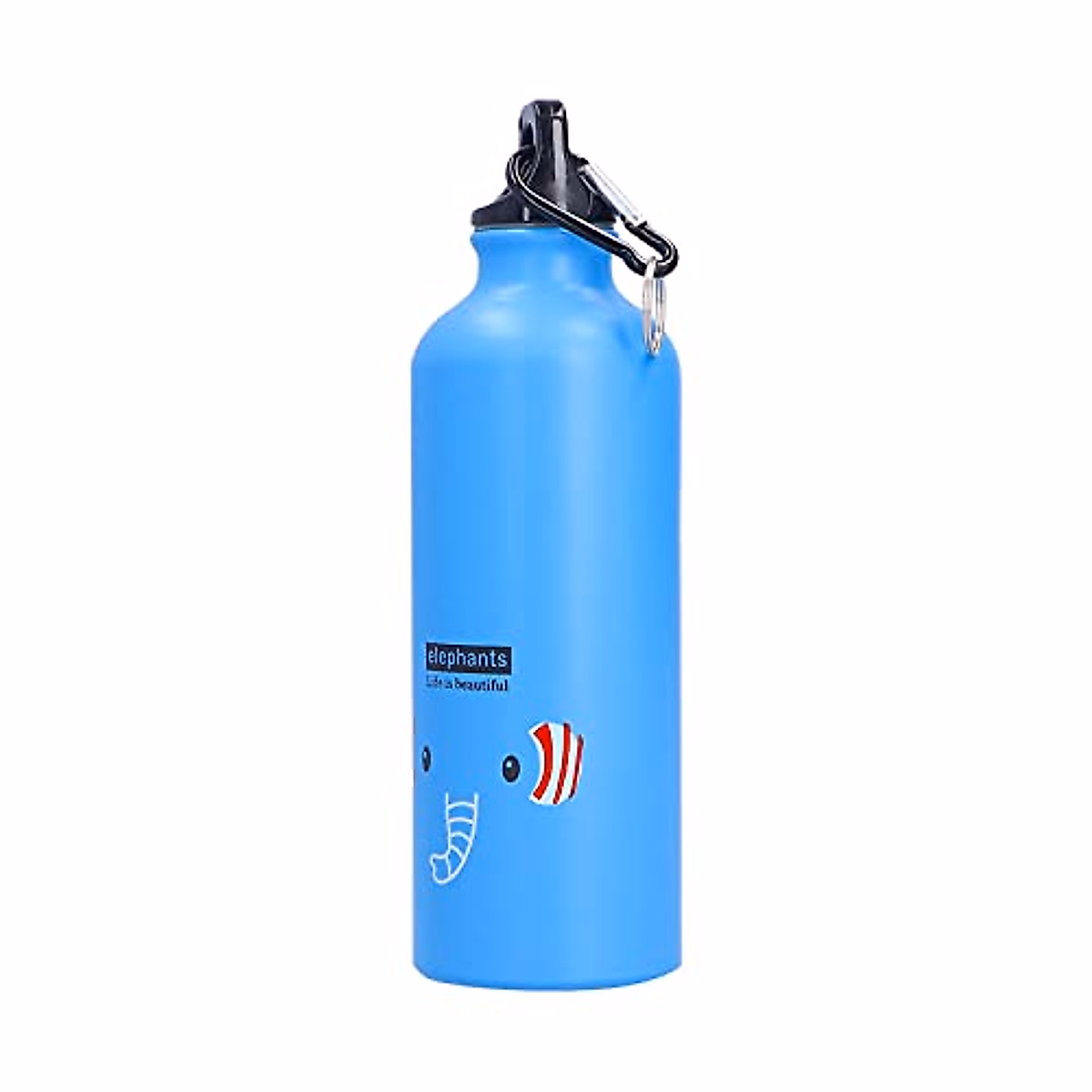 MOTUZP Travel Water Bottle 500ml Water Bottle with Hanging Buckle Aluminum Cartoon Mug Insulated Water Bottle Sport Water Bottle Cafe Supplies Portable Water Bottle (blue elephant)