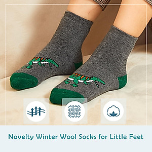 Moon Tree Little Boys Wool Socks Kids Warm Socks Winter Thermal Crew Socks 6 Pack 3-5 Years