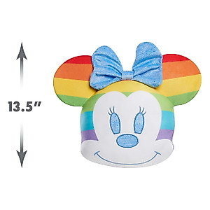 Just Play Disney Pride 11.5-inch Minnie Mouse Large Plush Character Head, Kids Toys for Ages 2 Up, Amazon Exclusive