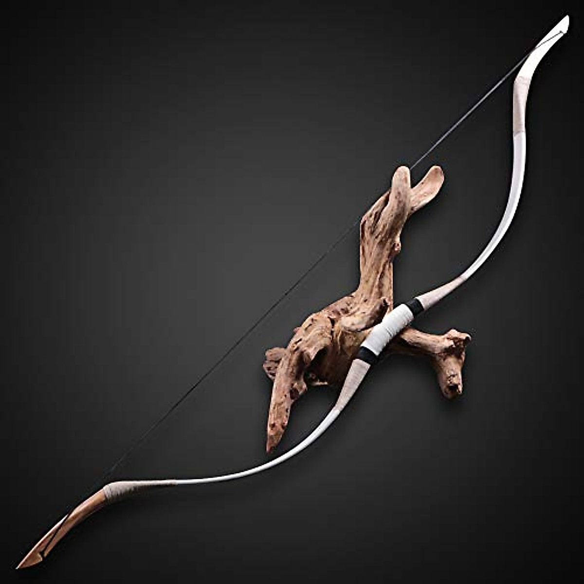 TOPARCHERY Traditional Archery 51" Longbow Hunting Cow Leather Recurve Horsebow Mongolian Bow 20-70LBS
