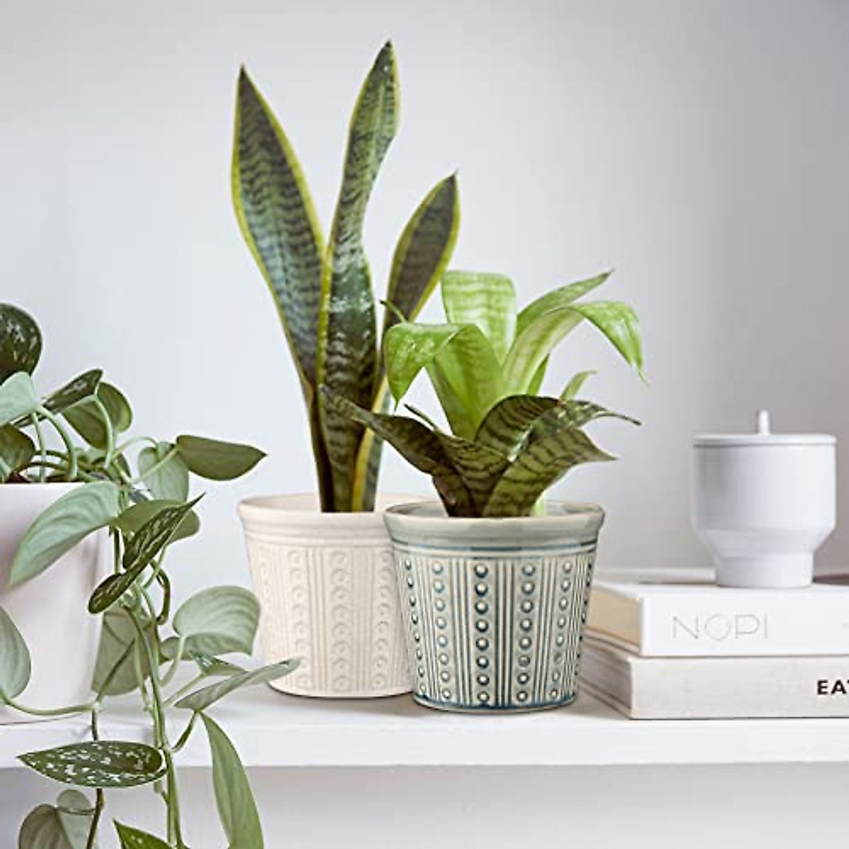 Ceramic Planters for Indoor Plants 4.7 inches Set of 3 Glazed Plant Pots Boho Flower Pots for Succulent Snake Plant Herb Orchid Houseplant Garden Home Office