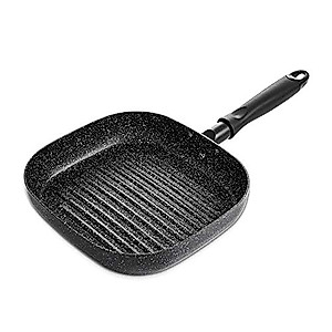 SDGH Aluminum Non-Stick Square Grill Pan Steak Fry Pans Multi-Function Snowflake Striped Frying Pan
