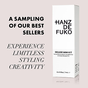 Hanz de Fuko Deluxe Hair Care Kit – Super Styling Sampler Featuring Claymation, Sponge Wax, Modify Pomade, Scheme Cream – 4 pack, 0.25oz each