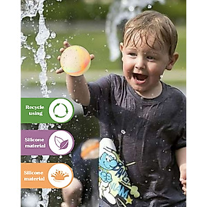 FEBALHS 12pcs Reusable Water Balloons, Summer Outdoor Silicone Pool Beach Water Toys for Kids 4-8-12, Outside Water Bomb Ball Games Refillable Fun Party Gift for Boys and Girls