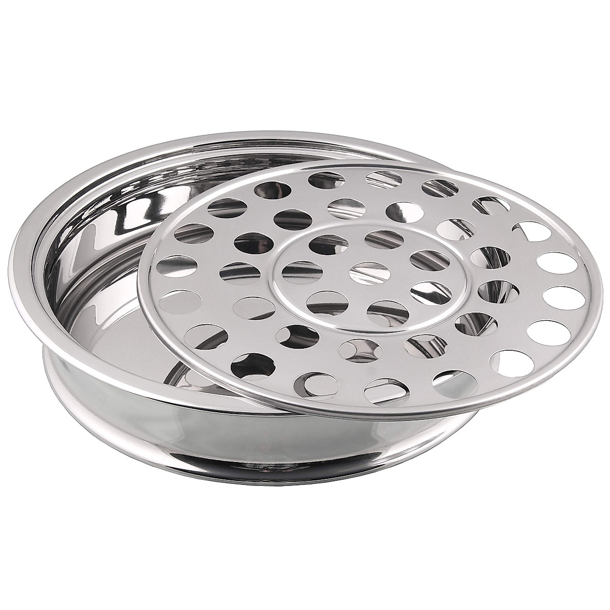 Communion Ware 5 Holy Wine Serving Trays with A Lid - Mirror Finish Stainless Steel (Mirror/Silver)