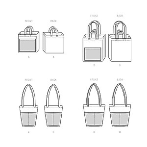 Simplicity Reusable Tote Bag Sewing Pattern Kit, Code S9517, One Size, Multicolor