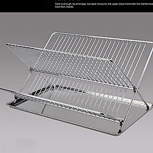 Plate Rack Draining Dish Rack Stainless Steel Dish Rack Kitchen Storage Rack Foldable Dish Drain Rack 30 Cm Pan Plate Holder